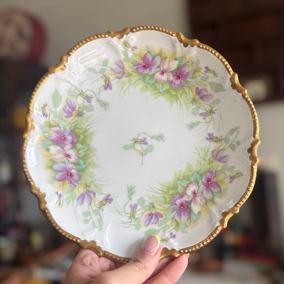 Limoges | Accents | Antique Limoges Plate Old Abbey Pattern Violet ...